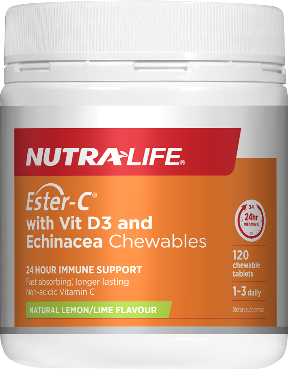 Ester-C® with Vit D3 and Echinacea Chewables | Nutra-Life New Zealand